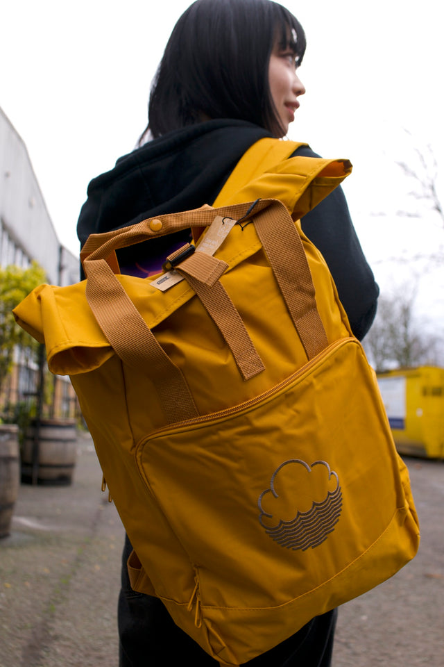 Roll Top Laptop Backpack Mustard Yellow – Cloudwater